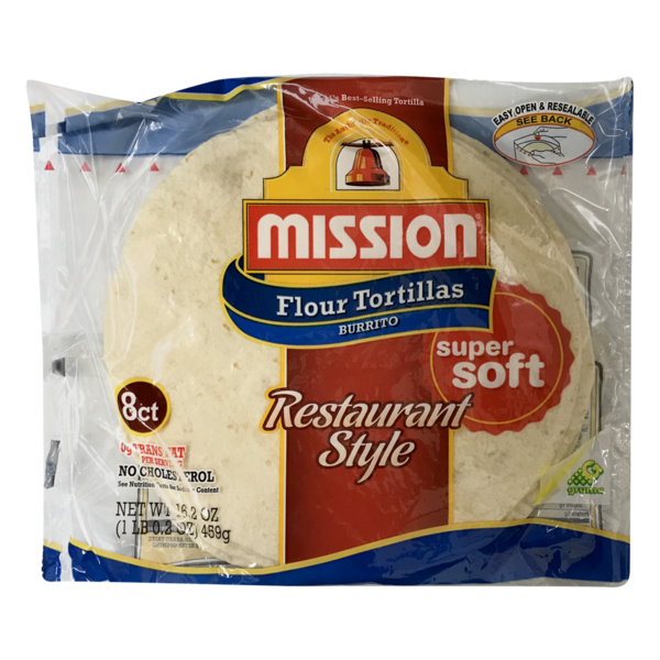 Mission Super Soft Restaurant Style Burrito Flour Tortillas (16.2 oz ...