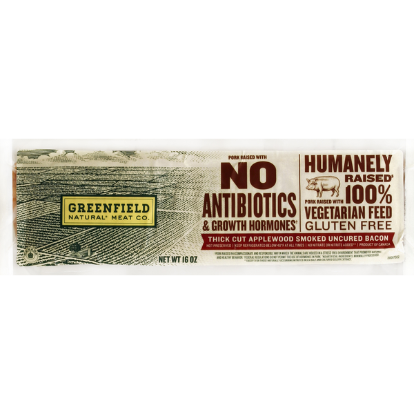 Greenfield Natural* Meat Co. Thick Cut Applewood Smoked Uncured Bacon ...
