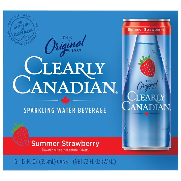 Clearly Canadian Sparkling Water Beverage, Summer Strawberry Same-Day ...