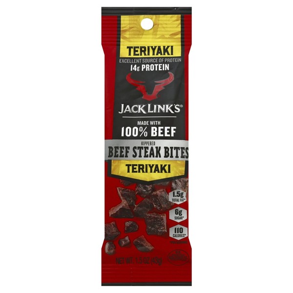Jack Link's Beef Steak, Kippered, Teriyaki, Bites (1.5 oz) - Instacart