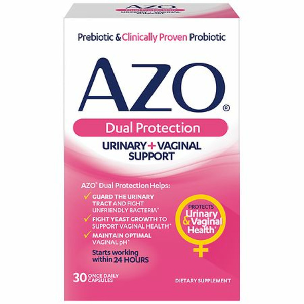 Walgreens Azo Urinary + Vaginal Support, Dual Protection, Capsules Same ...