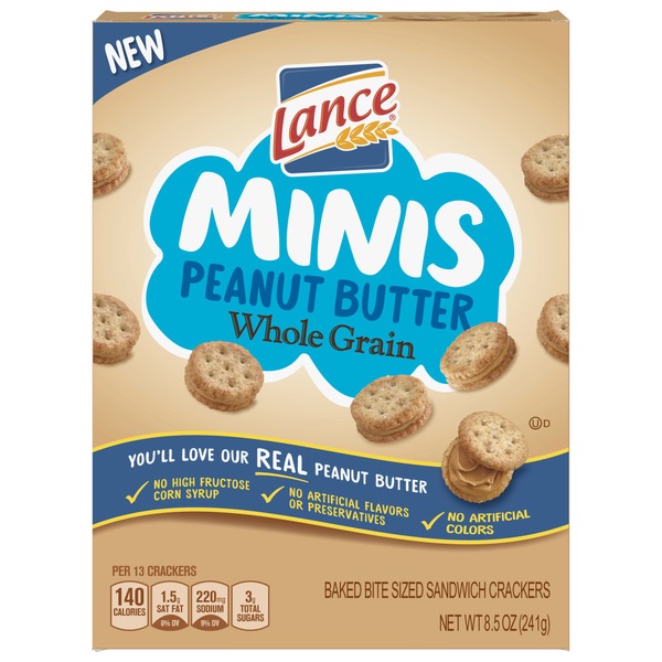 Lance® Whole Grain Peanut Butter Mini Sandwich Crackers (8.5 oz ...