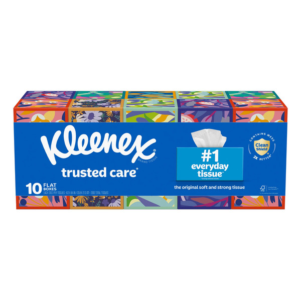 Kleenex Trusted Care Facial Tissue, 2-Ply, 230-count, 10-pack Same-Day ...