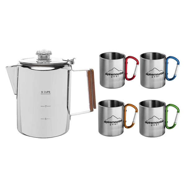 Alpine Mountain Gear 5 Piece Stainless Steel Coffee Set Same-Day ...
