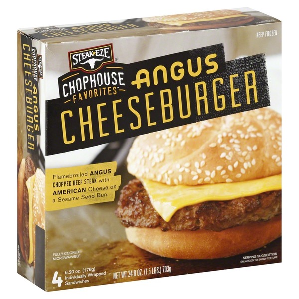 Steak Eze Cheeseburger, Angus (4 each) - Instacart