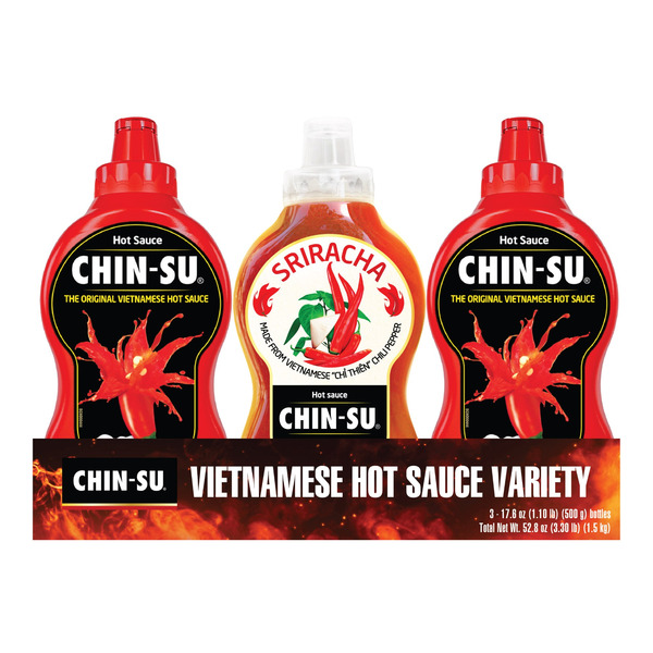 Chin-Su Vietnamese Hot Sauce Variety, 17.6 oz, 3-count Same-Day ...