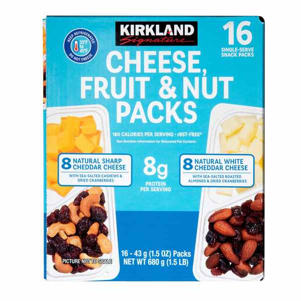 Kirkland Signature Cheese, Fruit & Nut Snack Packs, Variety, 1.5 oz, 16 ...