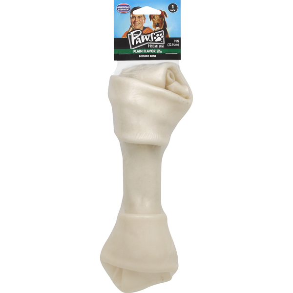 Paws Happy Life Beefhide, for Dogs, Plain Flavor, Bone, 9 Inch Same-Day ...