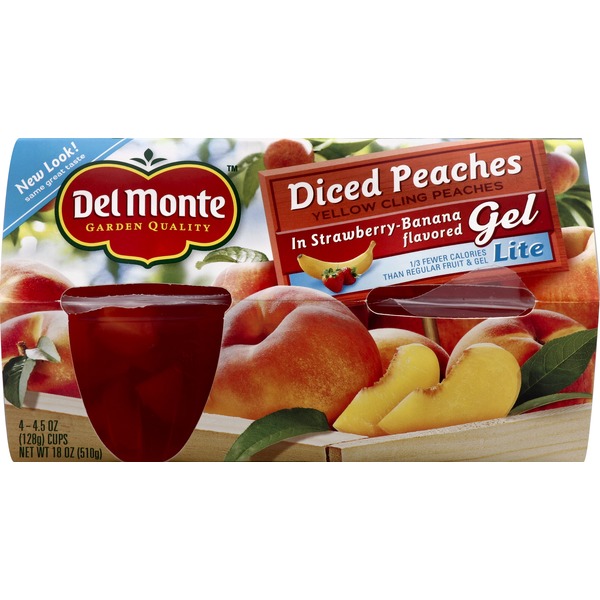 Del Monte Diced Peaches in Strawberry Banana Flavored Gel Plastic Fruit ...
