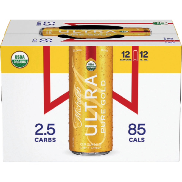 Michelob Michelob Ultra Pure Gold Organic Light Lager 12 Pack Cans Same ...