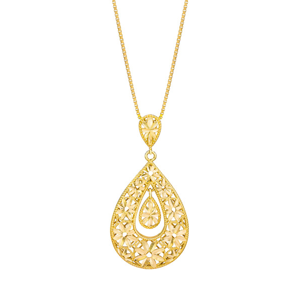 Costco 14krt Teardrop Pendant - Yellow Gold Same-Day Delivery or Pickup ...