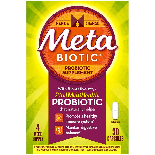 Meta Biotic Biotic MetaBiotic Probiotic Supplement with Bio-Active 12 ...