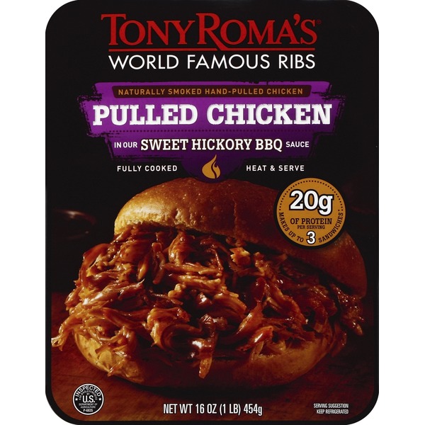 Tony Roma's Pulled Chicken, Sweet Hickory BBQ (16 oz) - Instacart