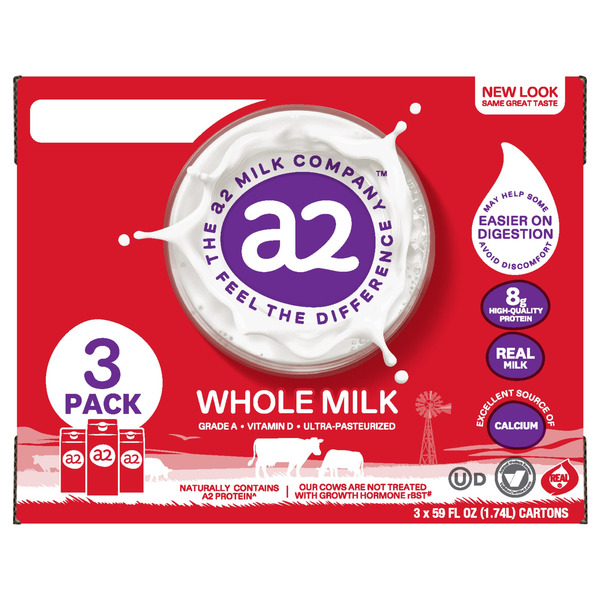 a2 Milk Milk, Whole, 3 Pack Same-Day Delivery | Costco