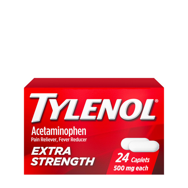 TYLENOL Extra Strength 500mg Acetaminophen Caplets, 24 Ct Same-Day ...