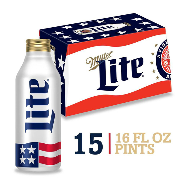 Miller Lite American Pilsner Light Lager Beer, 4.2% ABV, 15-pack, 16-oz ...