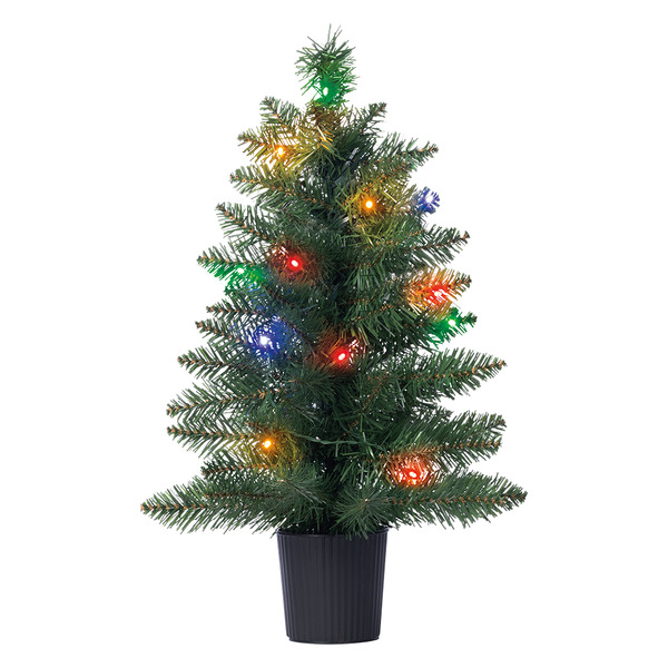 ALDI Merry Moments Design Co. Pre-Lit Tabletop Green Tree with Black ...