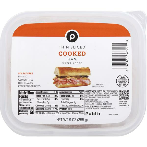 Publix Sliced Cooked Ham With Water Added Same-Day Delivery or Pickup ...