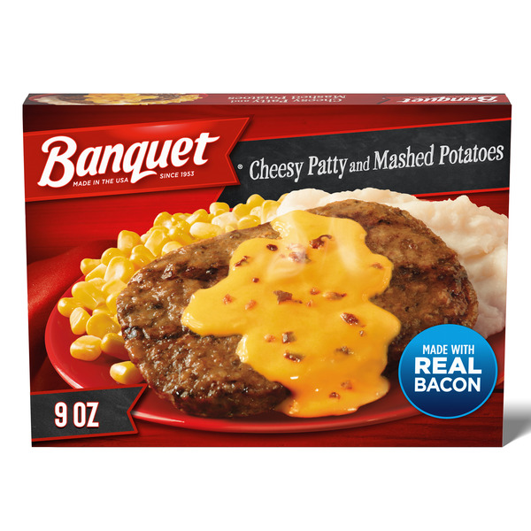 Banquet Cheesy Patty and Mashed Potatoes, Frozen Meal Same-Day Delivery ...