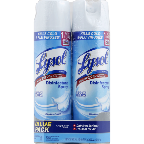 Lysol Disinfectant Spray, Crisp Linen Scent, Value Pack (2 each ...