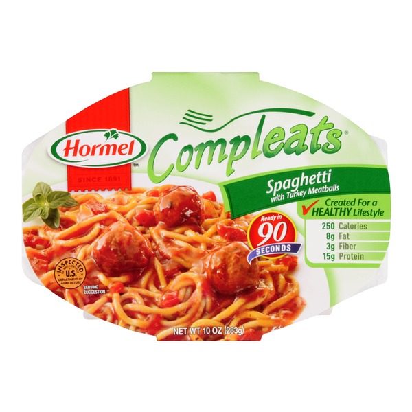 Hormel Compleats Spaghetti with Turkey Meatballs (10 oz) - Instacart