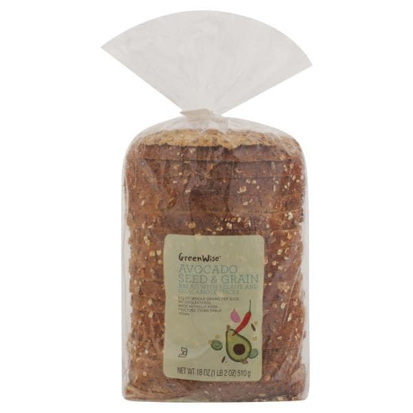 GreenWise Bread, with Sesame and Guacamole Spices, Avocado Seed & Grain ...