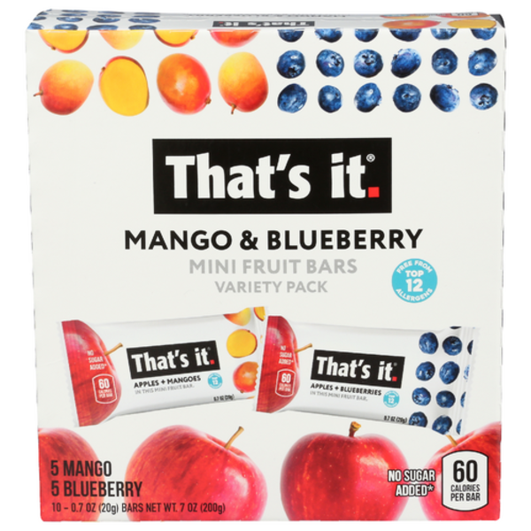 That’s it Mango & Blueberry Mini Fruit Bar, Gluten-Free Same-Day ...