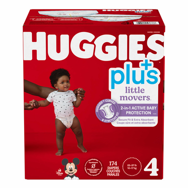 Huggies Little Movers Plus Baby Diapers Size 4 Same-Day Delivery | Costco