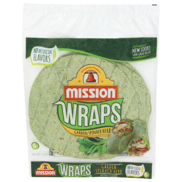 Mission Wraps Garden Spinach Herb Tortillas Same-Day Delivery or Pickup ...