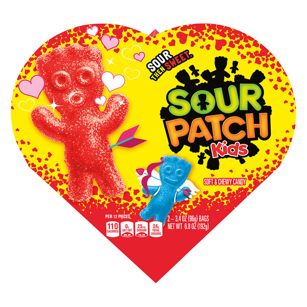 ALDI Sour Patch Kids Soft & Chewy Valentines Day Candy, Heart Shaped ...