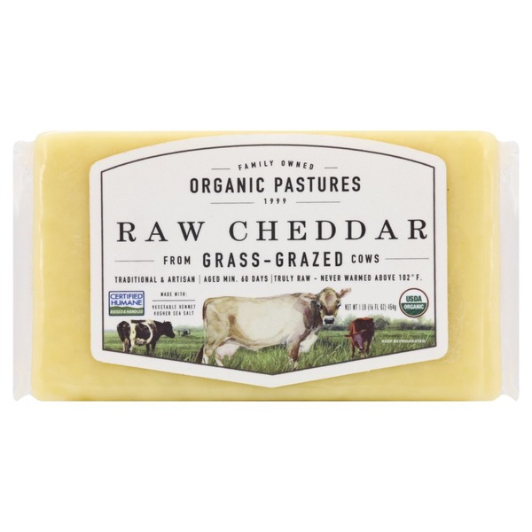 Organic Pastures Cheese, Raw Cheddar (16 oz) - Instacart