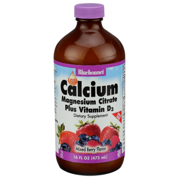 Bluebonnet Calcium Magnesium Citrate Plus Vitamin D3, Liquid, Mixed ...
