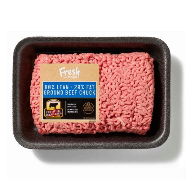 Meijer Meijer Certified Angus Beef 80% 20% Fat Lean Ground Chuck Same ...