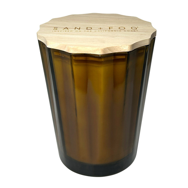 Sand + Fog Scalloped Candle With Rubber Wood Lid & Assorted Scents Same ...