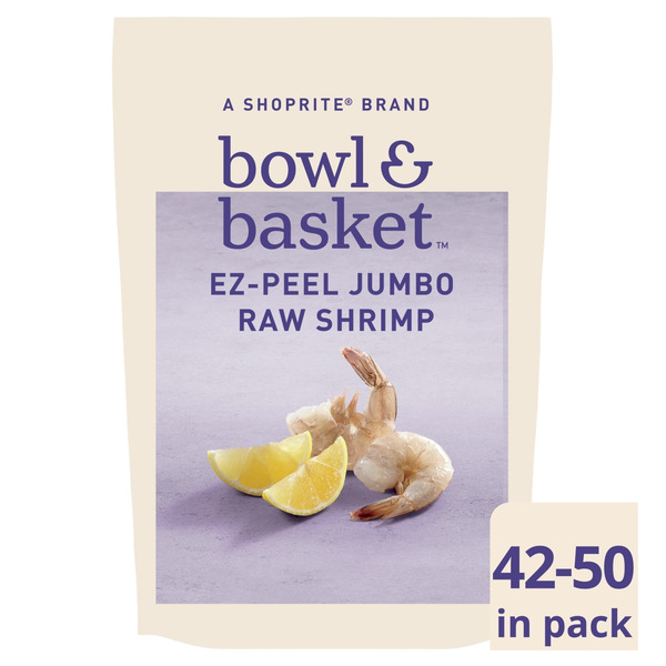 ShopRite Bowl & Basket Ez-Peel Raw Shrimp, Jumbo, 42-50 shrimp per bag ...