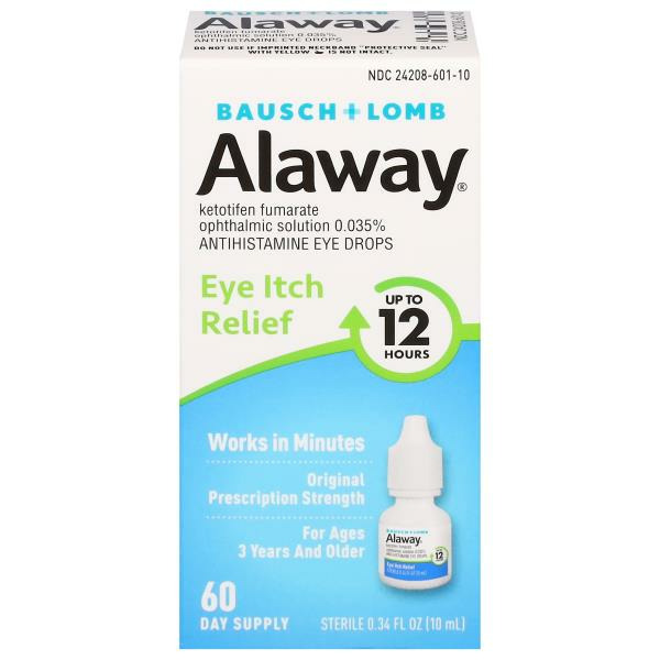 Alaway Eye Drops, Antihistamine, Original Prescription Strength Same ...
