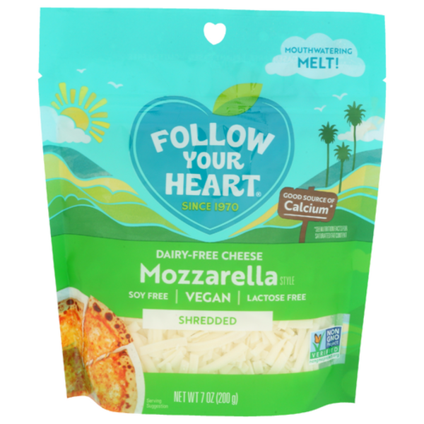 Follow Your Heart Dairy Free Cheese, Shredded Mozzarella Style, Non-GMO, Gluten Free, Lactose ...