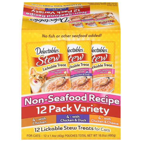 Delectables Treats for Cats, Lickable Stew, Non-Seafood Recipe, 12 ...