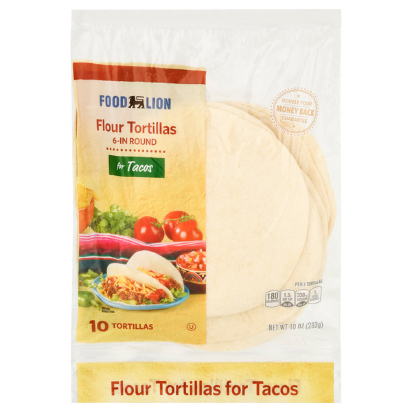 Food Lion Food Lion Flour Tortillas, Round, 6 Inches Same-Day Delivery ...