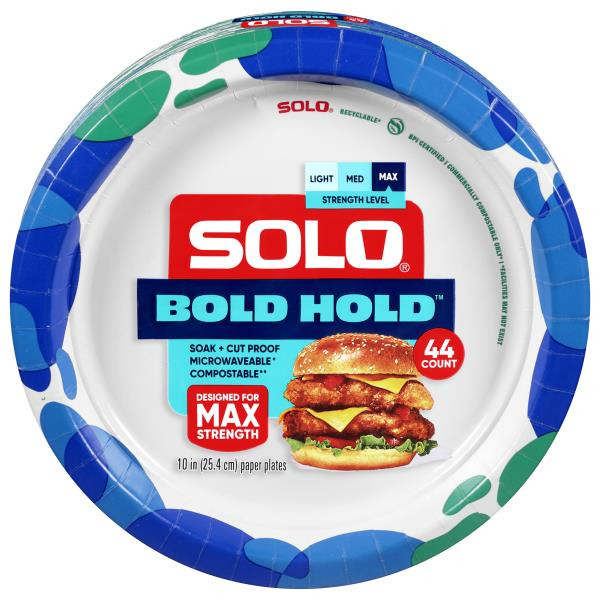 SOLO Paper Plates, Max Strength, 10 Inch Same-Day Delivery or Pickup ...