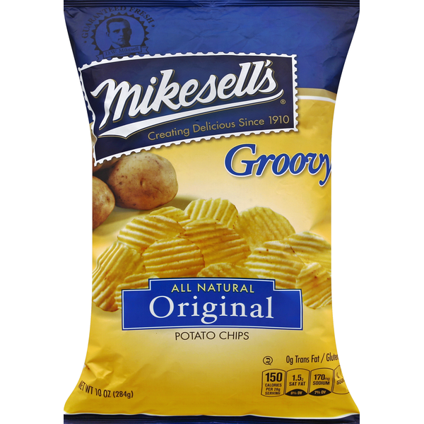 Mikesell's Potato Chips, All Natural, Original (10 oz) - Instacart