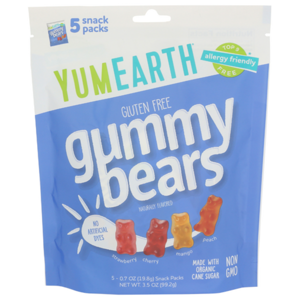 YumEarth Gummy Bears, Assorted, 5 Snack Packs Same-Day Delivery or ...