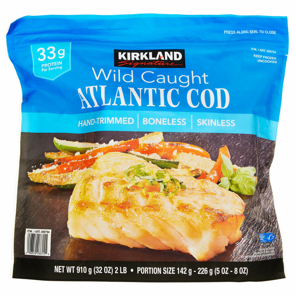 Costco Kirkland Signature Wild Atlantic Cod, Individually Wrapped, 2 lb ...