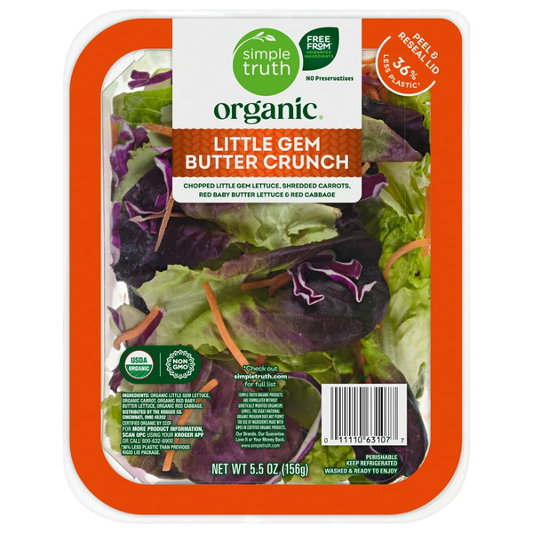 Kroger Simple Truth Little Gem Butter Crunch Chopped Little Gem Lettuce ...