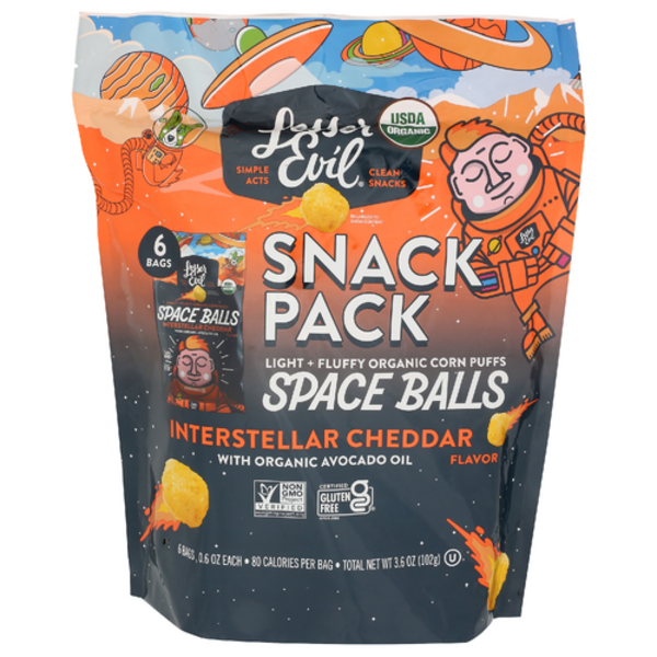 LesserEvil Space Balls Snack Pack, Interstellar Cheddar Same-Day ...