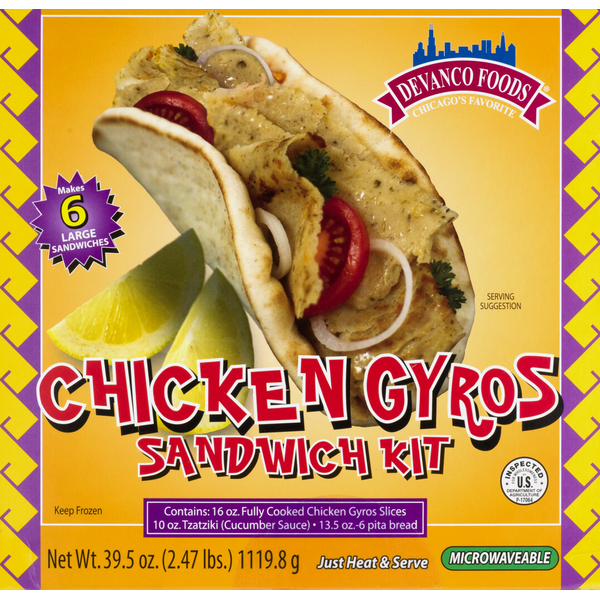 Devanco Foods Gyros Sandwich Kit Chicken (39.5 oz) - Instacart