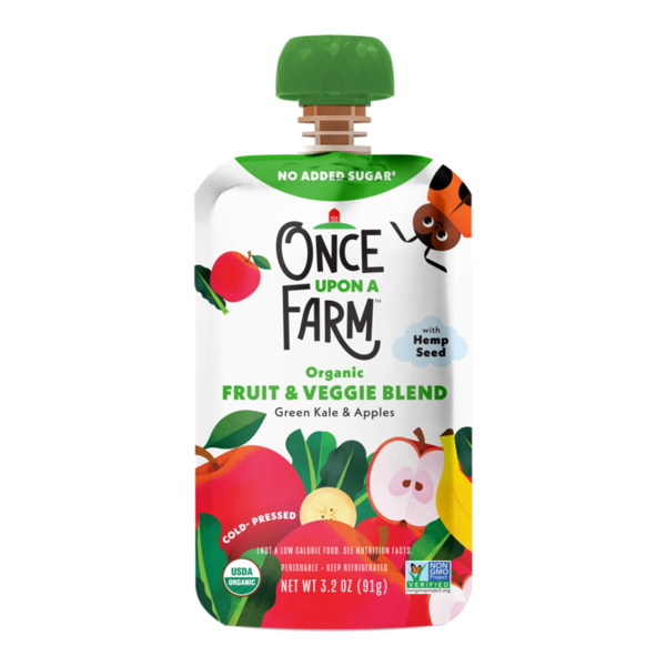 Once Upon a Farm Green, Kale & Apples, Organic Kids Snack Pouch Same ...