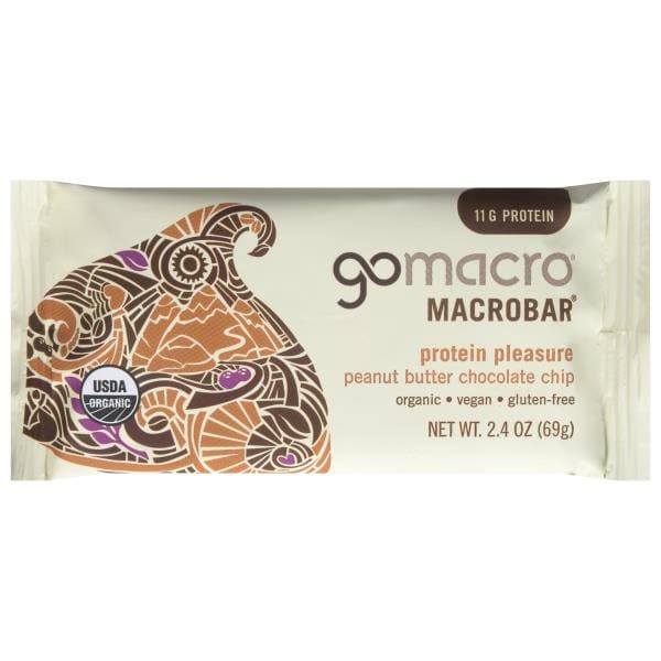 GoMacro MacroBar, Protein Pleasure, Peanut Butter Chocolate Chip Same ...