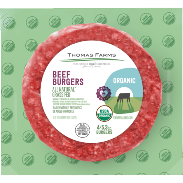 Thomas Farms 85% Lean 15% Fat Ground Beef Patties, Organic, Grass Fed ...