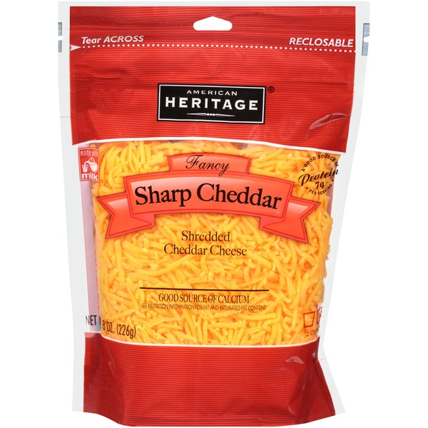 American Heritage Fancy Sharp Cheddar Shredded Cheese (8 oz) - Instacart